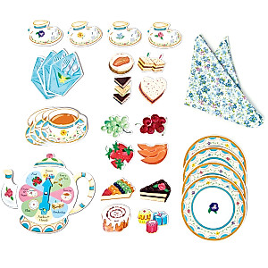eeBoo: Tea Party Spinner Game, Develops Patience and Social Skills for Children, 2 to 4 Players, 15 to 30 Minute Play Time, for Ages 3 and up