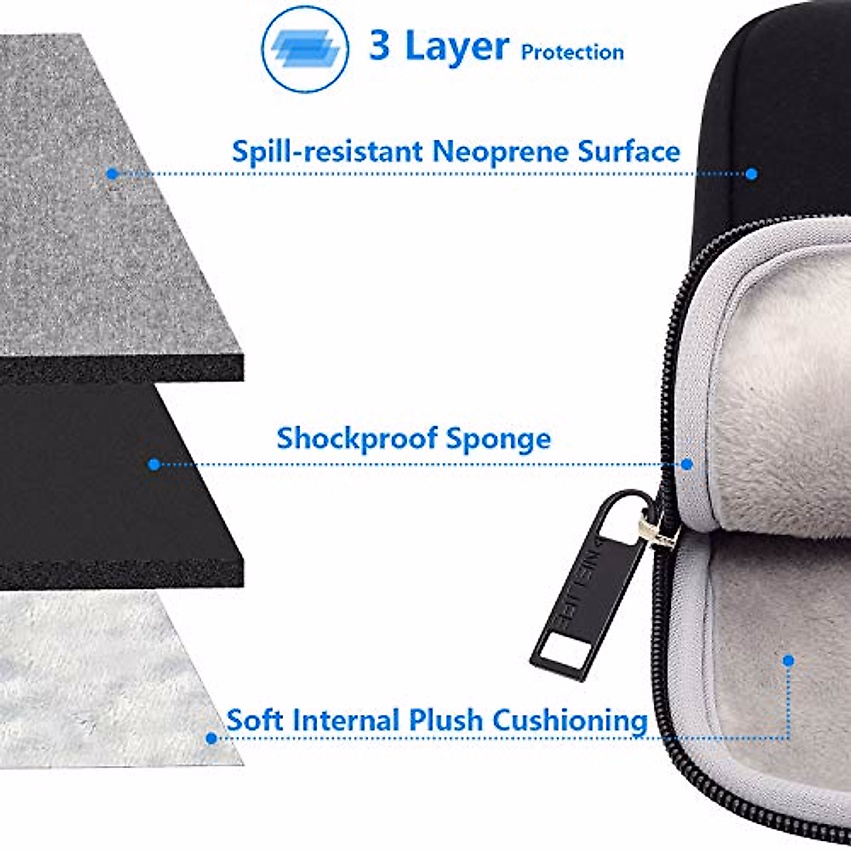 ONE LIFE 13-13.3 Inch Waterproof Neoprene Water Resistent Laptop Sleeve Case Notebook Computer case Basic Bag Compatible with 13 Inch MacBook Pro,MacBook Air,13 Inch Laptop Chromebook Computer,Black