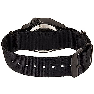 SEIKO Men's 5 Sports Stainless Steel Automatic Watch with Nylon Strap, Black, 22 (Model: SRPE69)
