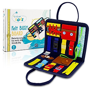 Little Lovi Busy Board Montessori Toys for Toddlers Educational Basic Skills Toy for Children Travel Busy Board Kids Sensory Busy Board