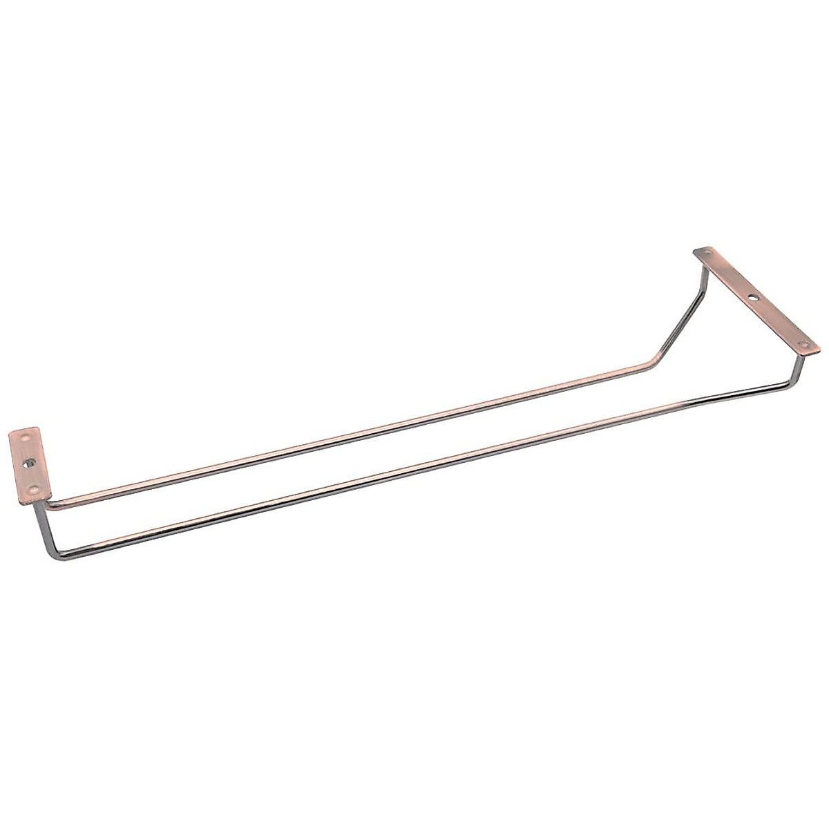 ZOOHOT 40.5cm Copper Wine Glass Rack, Stemware Rack, Wire Hanging Rack, Under Cabinet Metal Wine Glass Holder (2 Rows, 1 Pack)