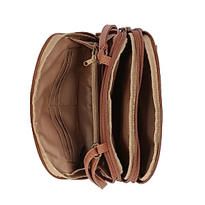 MultiSac Zippy Triple Compartment Crossbody Bag, Pecan Flowers