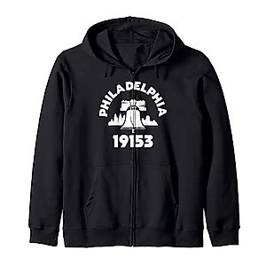 Philly Neighborhood 19153 Zip Code Philadelphia Liberty Bell Zip Hoodie