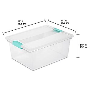 Sterilite Deep Clear Plastic Stackable Storage Container Bin Box Tote with Clear Latching Lid Organizing Solution for Home & Classroom, 16 Pack