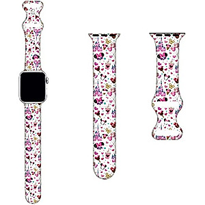 Cartoon Sport Bands Compatible with Apple Watch Band 38mm 40mm 41mm,Soft Silicone Waterproof Strap Wristbands Compatible with iWatch Bands Series SE 7 6 5 4 3 2 for Women and Teenagers