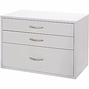 Organized Living freedomRail 3 Drawer OBox - White