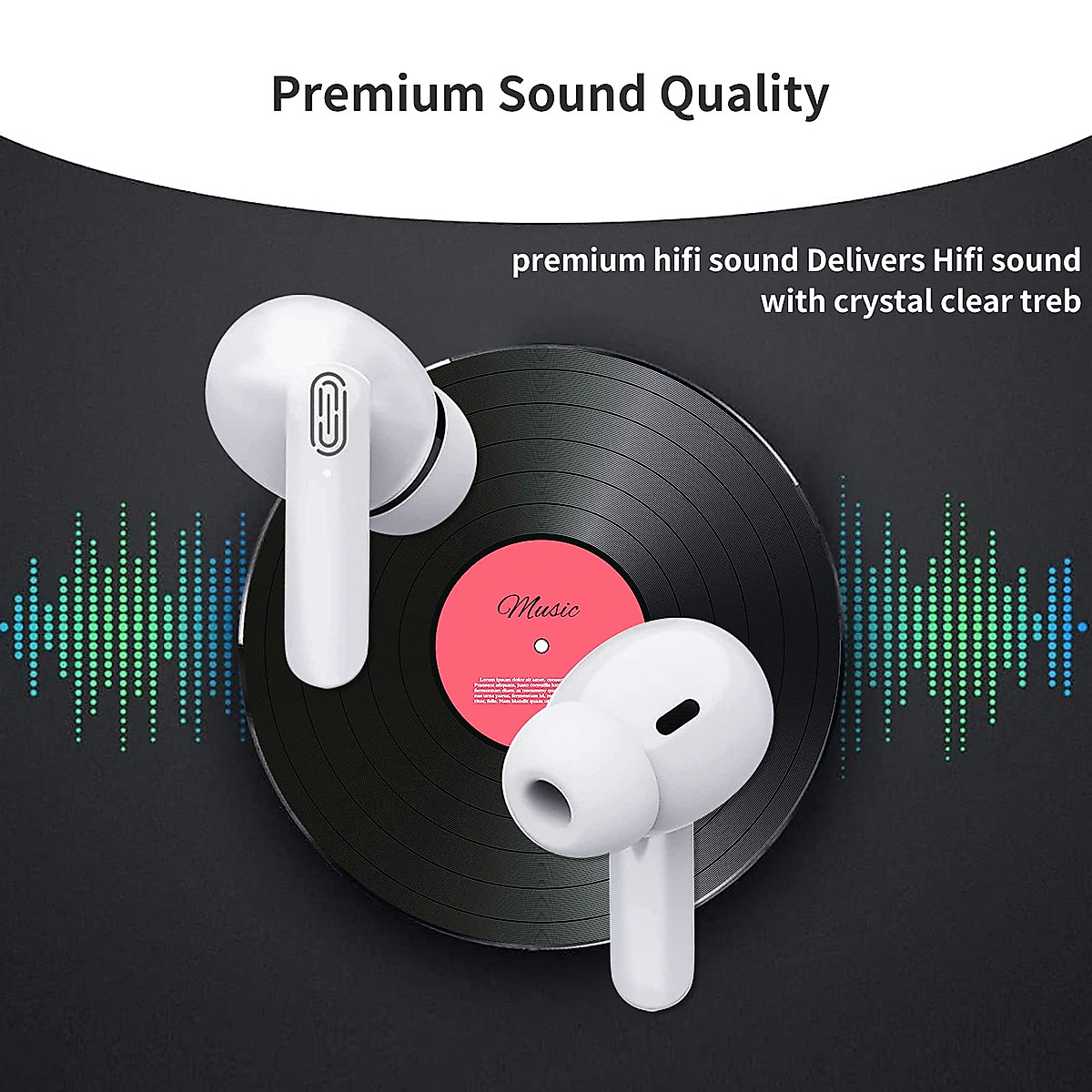 Wireless Earbuds Bluetooth 5.0 Headphones Noise Canceling Ear Buds Earphone with Charging Case 3D Stereo Auto Pairing Built-in Mic 24H Play Time Bluetooth Earplugs for iOS Android