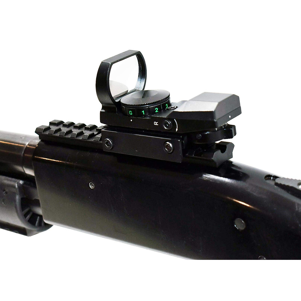 Trinity Mossberg 500 Tactical Red green Dot Sight Combo Kit home defense tactical optics hunting accessory aluminum black picatinny weaver base adapter single rail Mount.
