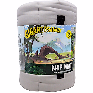 Jay Franco Gigantosaurus Giganto Stacked Nap Mat - Built-in Pillow and Blanket Featuring Dinosaur Rocky, Bill, Tiny, & Mazu - Kids'/Toddler/Children's Bedding