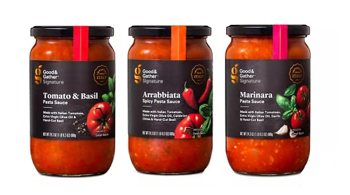 Italian Gourmet Pasta Sauce Combo - Tomato & Basil, Arrabbiata & Marinara