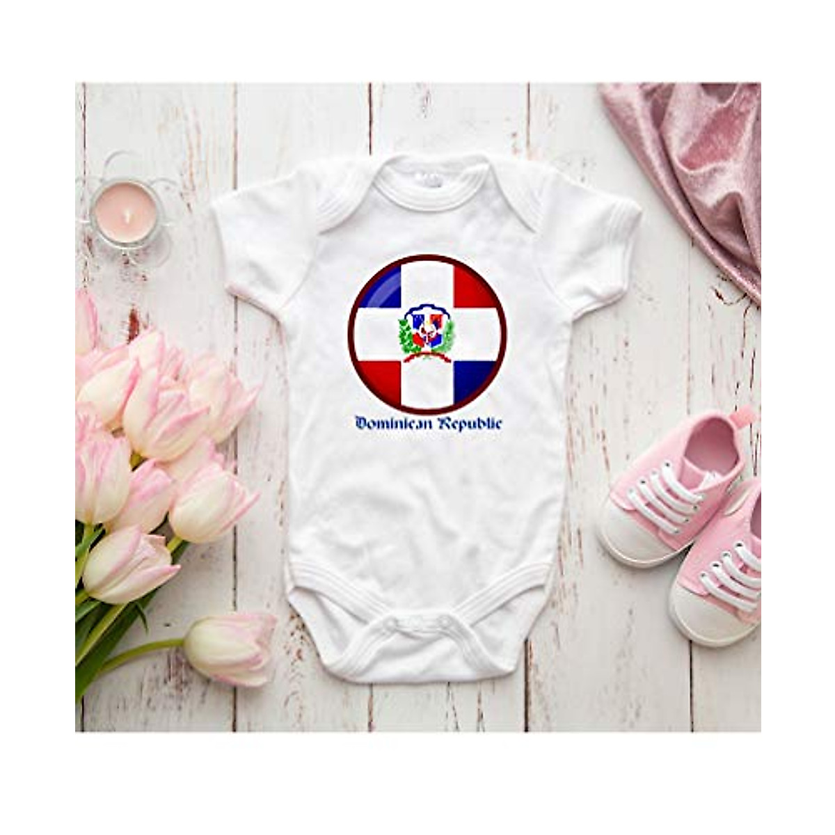 Dominican Republic Cute Flag Design Gift Baby Bodysuit Newborn Infant Onesie