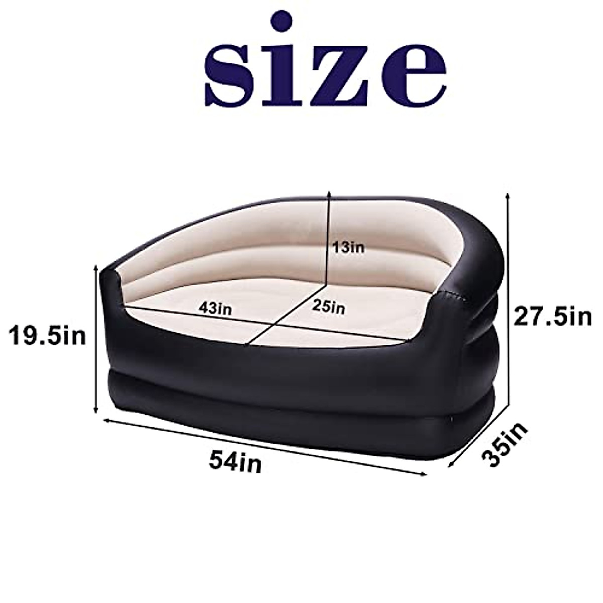 DIMAR GARDEN Inflatable Couch Outdoor Air Sofa,Blow Up Couches for Camping