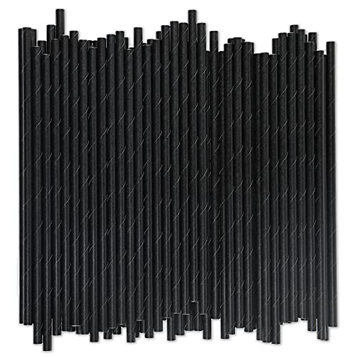 Black Paper Straws 1000 Count - 7.75" x 0.24", 100% Biodegradable & Compostable, Disposable Drinking Straws Bulk - Cocktail, Bars, Restaurants