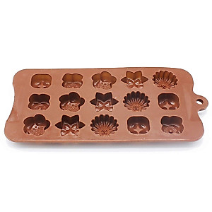 X-Haibei Small Mixed Flowers Soap Ice Cube Chocolate Jello Mold Silicone Mold 0.5oz per Cell