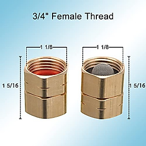 M MINGLE Garden Hose Adapter, Female to Female, 3/4 Inch Heavy Duty Brass Connect Fittings with Dual Swivel, Pressure Washer to Garden Hose Connector, 2-Pack with Extra 4 Washers and 1 Filter