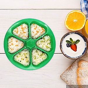 DIY Triangle Sushi Mold, Food Grade BPA free Onigiri Maker Onigiri Rice Mold, Make Up To 6 Sushi Rice Balls at Once Easily and Quickly