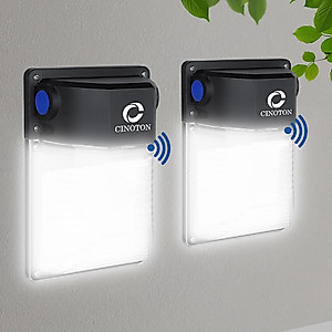 CINOTON 30W LED Wall Pack Light with Dusk to Dawn Sensor, 3600LM, 5000K Daylight [120Vac/200-300W HID/HPS Equiv.] IP65 Waterproof Outdoor Security Flood Lighting for Garage Warehouse Garden 2 Pack