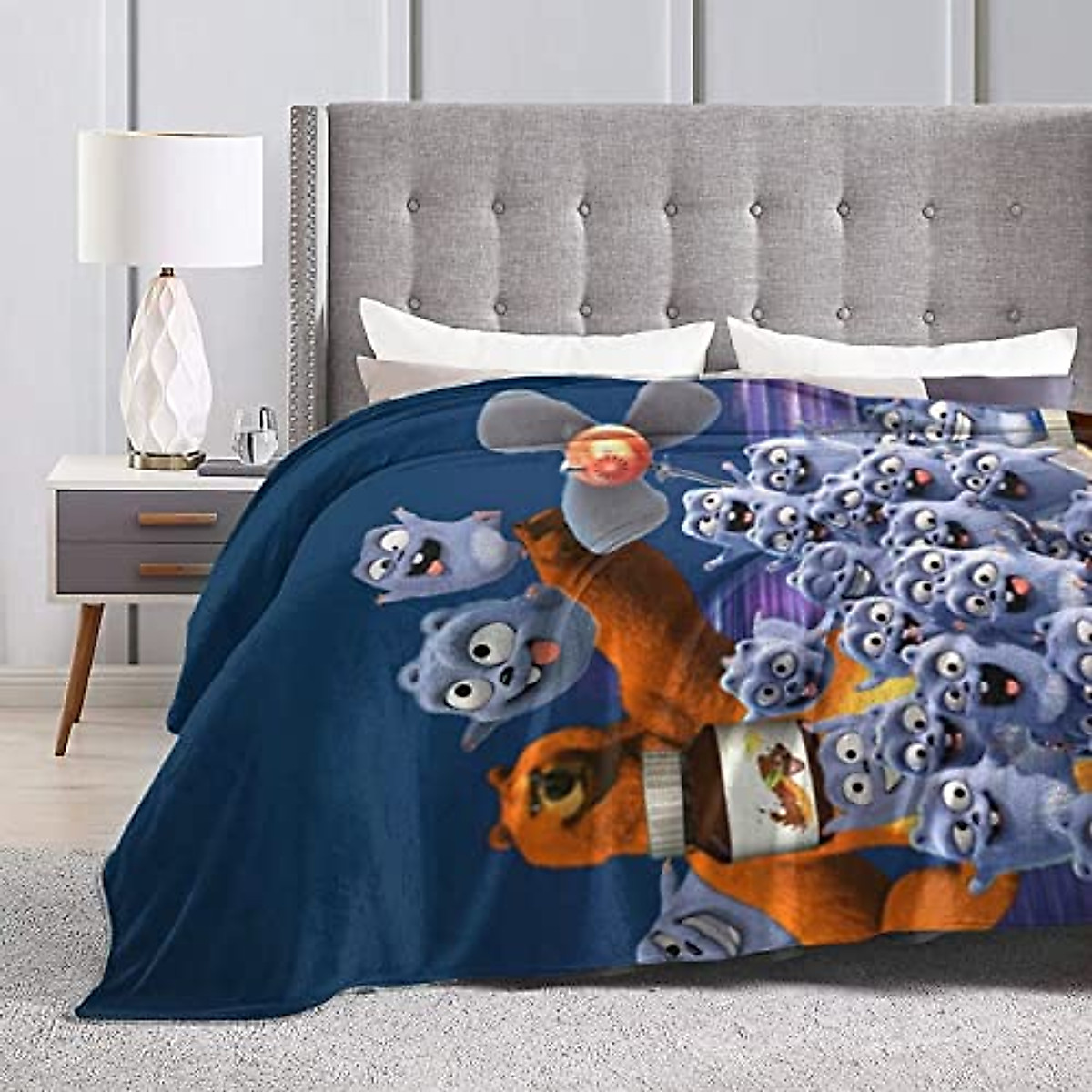 Grizzy Lemmings Cozy Flannel Blanket Sofa Couch Bed Living Room Decor Throw Blanket Soft for Kids Adult