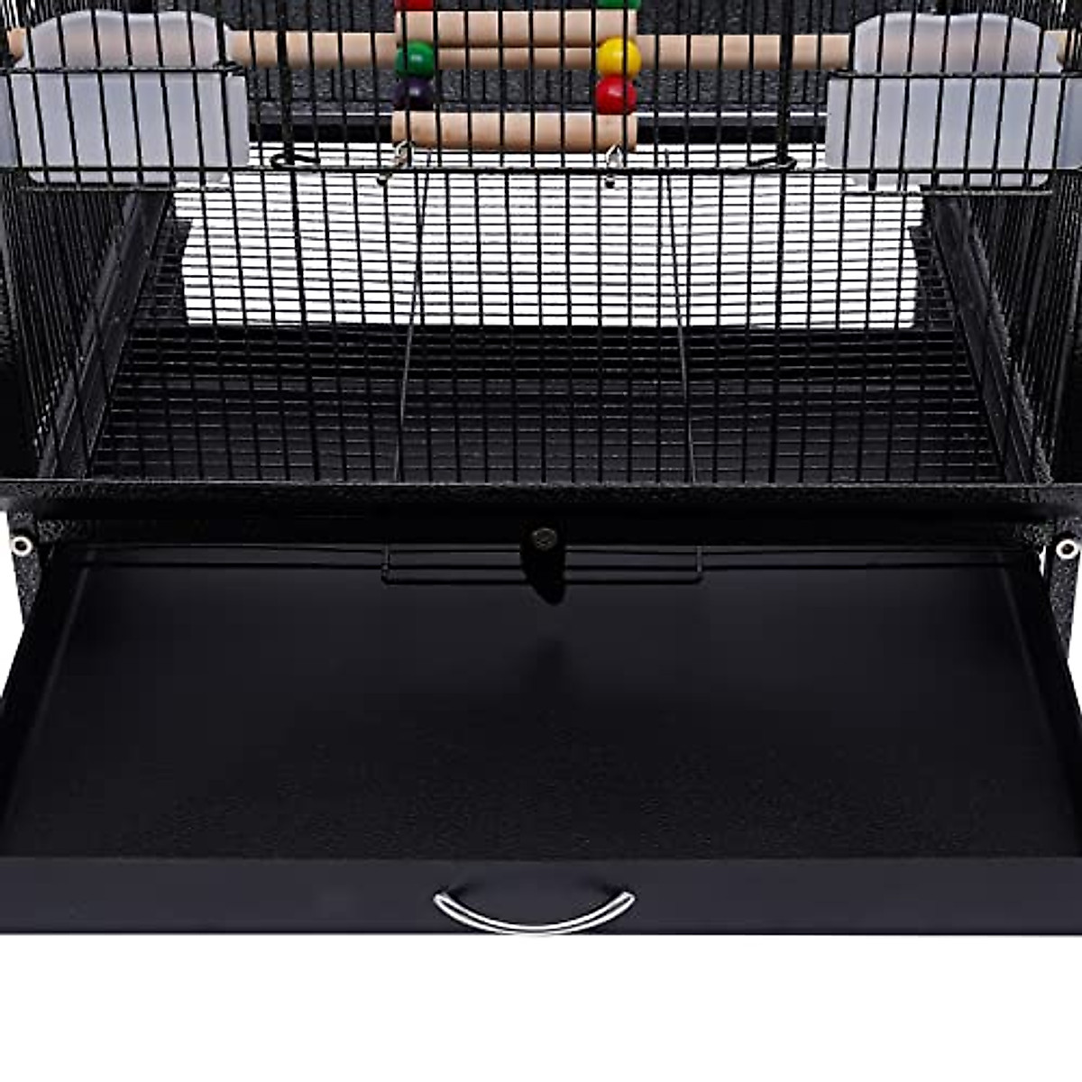 Bird Cage Open Top Standing,Parrot Cage with Rolling Stand,Large Bird Flight Cage for Parekette Cockatiel Finch Macaw Cockatoo Pet House 22.8 * 22.8 * 39.9"