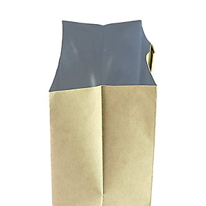 25Pcs Matte Colored Aluminum Side Gusset Open Top Bags w/Vent Valve (8oz, Kraft)