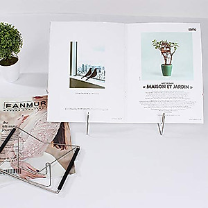 Textbook Stands,2PC Fold-n-Stow Metal Bookstand,Music Book Easel Display Holder,Adjustable Reading Stand,Small Book Rest for Kitchen Counertops,Bookrest for Hardcover Ipad,Cookbook,Recipe (2)