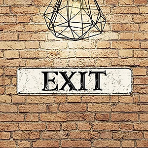 Exit Wall Art Decor Metal Sign Exit Decor Metal Sign Iron Painting Quality Metal Sign Road Street Signs Retro Garage Signs For Men for Front Porch Garden Outdoor 24x6in Birthday Housewarming Gift
