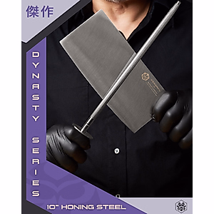 KESSAKU Annihilator Meat Cleaver - 9 inch - Dynasty Series - Stand and Sheath - Razor Sharp Massive Heavy Duty Butcher Knife - 3lbs - 6mm Thickness - German High Carbon Steel - G10 Garolite Handle