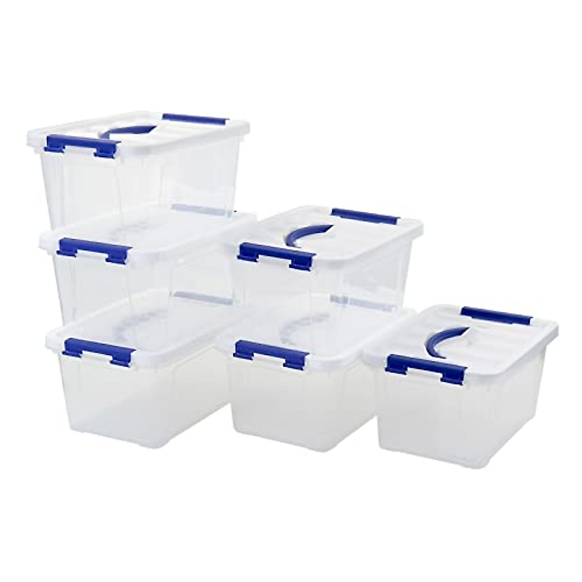 Joyeen 6 Quart Plastic Storage Boxes, 6 Pack Clear Storage Bins with Lids