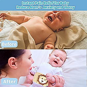 Baby Colic, Gas and Upset Stomach Relief, Baby Heated Tummy Wrap, Infant Swaddling Belly Belt with Soothing Warmth (Lion)
