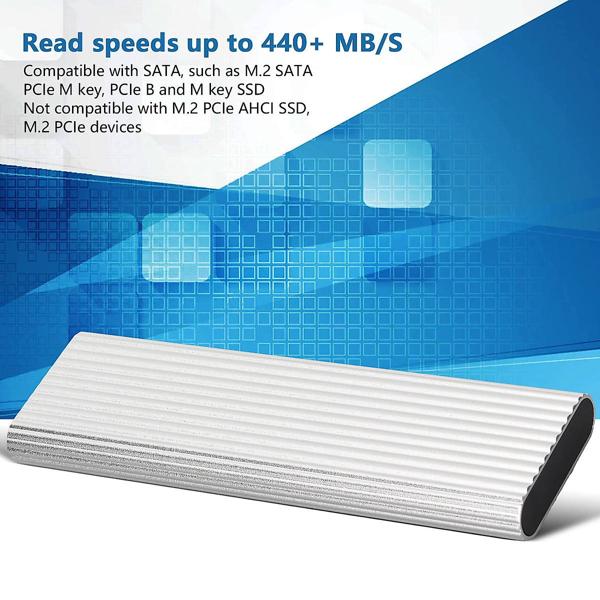 SSD Enclosure, M.2 SSD Enclosure Aluminum Alloy for Office