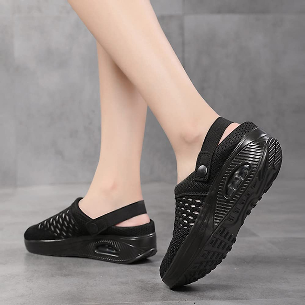 Hunonu Women Orthopedic Shoes for Diabetics Slide Sandals for Diabetic Edema Plantar Fasciitis ​Arthritis Swollen Fee Air Cushion Slip On Sandals