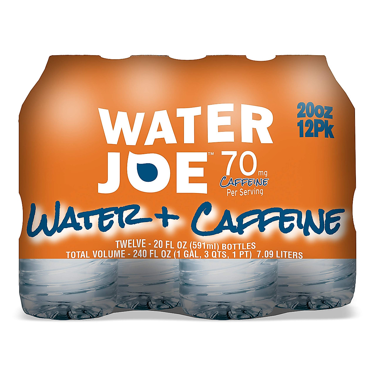 Water Joe Caffeinated Water (12 Pack), 20 Oz Bottles with 70mg of Caffeine | Sugar Free Substitute to Coffee, Soda, and Energy Drinks