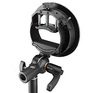 Godox S2 Speedlite S-Type Bracket Bowens Mount, for Godox V1 AD200Pro AD400Pro AD200 V860II TT685 TT600 TT350, Precise Tilt Control, Large Handle, Integrated Umbrella Mount