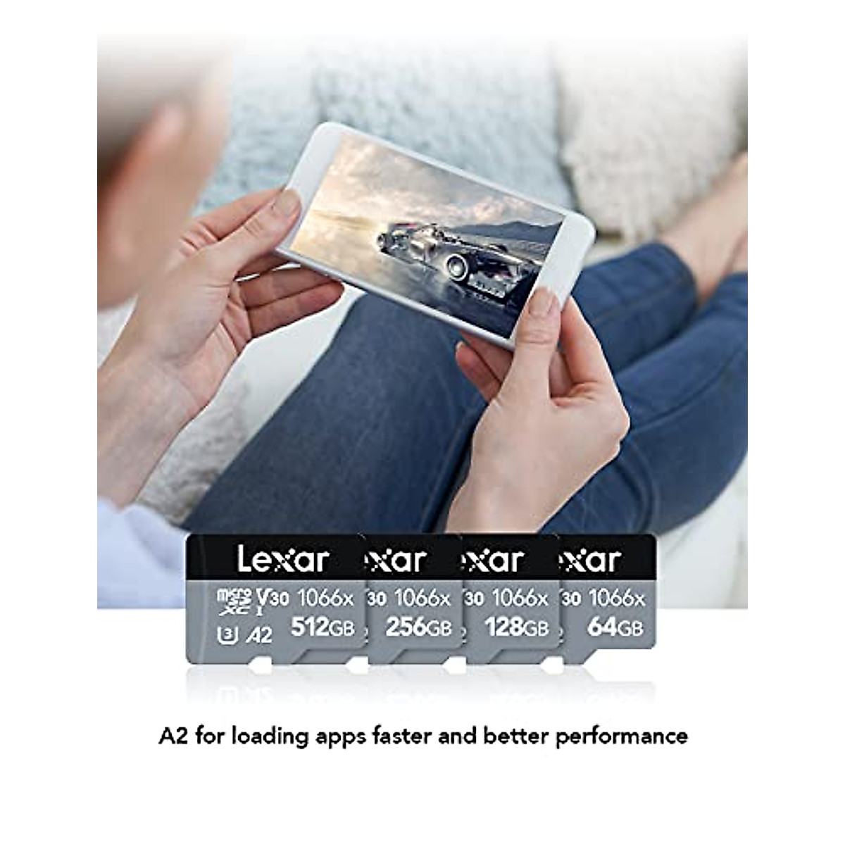 Lexar Professional 1066x 256GB microSDXC UHS-I Card w/ SD Adapter, C10, U3, V30, A2, Full HD, 4K UHD, Up to 160MB/s Read, for Action Cameras, Drones, High-End Smartphones, Tablets (LMS1066256G-BNANU)