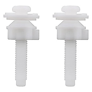 JianLing 2Sets Toilet Seat Screws, Toilet Seat Replacement, Plastic Toilet Seat Hinge Bolt Screws with 28mm Gasket Bolts for Fixing the Top Toilet Seat Hinges
