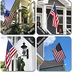 yacawa Flag Pole Kit for House with Holder Upgraded Tangle Free Flagpole Rings 5ft Stainless Steel Flagpole Wall Mounted American White Flagpole for Residential Garden Yard Truck with Bracket