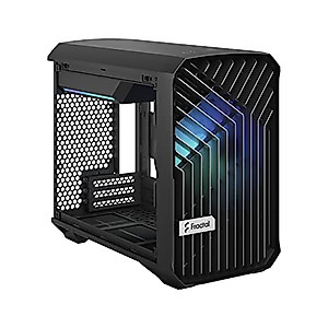 Fractal Design Torrent Nano RGB Black - Light Tint Tempered Glass Side Panels - Open Grille for Maximum air Intake - 180mm RGB PWM Fan Included - Type C - mITX Airflow Mini Tower PC Gaming Case