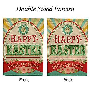 My Little Nest Seasonal Garden Flag Vintage Happy Easter Double Sided Vertical Garden Flags for Home Yard Holiday Flag Outdoor Decoration Farmhouse Banner 12"x18"
