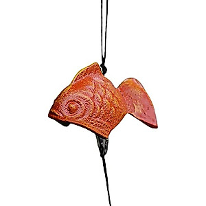 Oavand Japanese Goldfish Bless Small Wind Chimes Outdoor, Iwachu Cast Iron Lucky Temple Wind Bell Memorial and Sympathy Wind Chimes for Outside Good Luck for Garden, Patio, Balcony（Goldfish）
