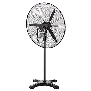 Iglobalbuy 30 Inch Industrial Fan Commercial Pedestal High Velocity Fan Standing Floor Fan, Heavy Duty Adjustable Height Oscillating 3-speed Fan for Shop Garage Warehouse Residential Patio