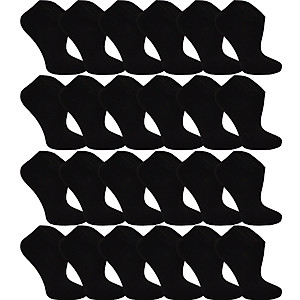 24 Pairs Thin Low Cut Ankle Socks for Men, Comfortable Lightweight Breathable Bulk Pack Wholesale (Black)
