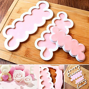 Gum Paste Rose Cutter Cake Decorating - 3Pcs Flower Petal Mold Rose Cookie Cutter Fondant Cutters Flower Cookie Cutters Edible Rose Flower Fondant Tools - Gum Paste Flowers Cake Cutter Plastic Flower