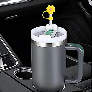 FadAcc 4Pcs Straw Cover for Stanley 30&40 Oz Tumbler, 0.4in Silicone Straw Covers Cap for Stanley Cup Accessories, Dust-Proof Drinking Straw Reusable Straw Tips Lids