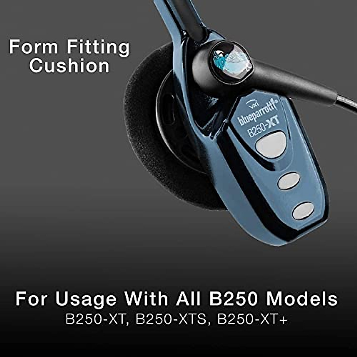 Replacement Ear Pads Foam Covers - Compatible with BlueParrott B250-XT, B250-XTS, B250-XT+, Plantronics, Jabra Voice 150, VXI CC Pro, AddaSound (10-Pack)