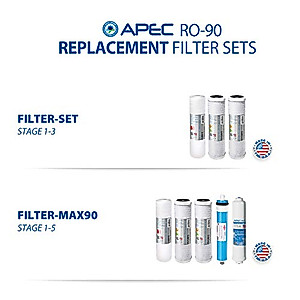 APEC Water Systems RO-90 Ultimate Series Top Tier Supreme Certified High Output 90 GPD Ultra Safe Reverse Osmosis Drinking Water Filter System, Chrome Faucet