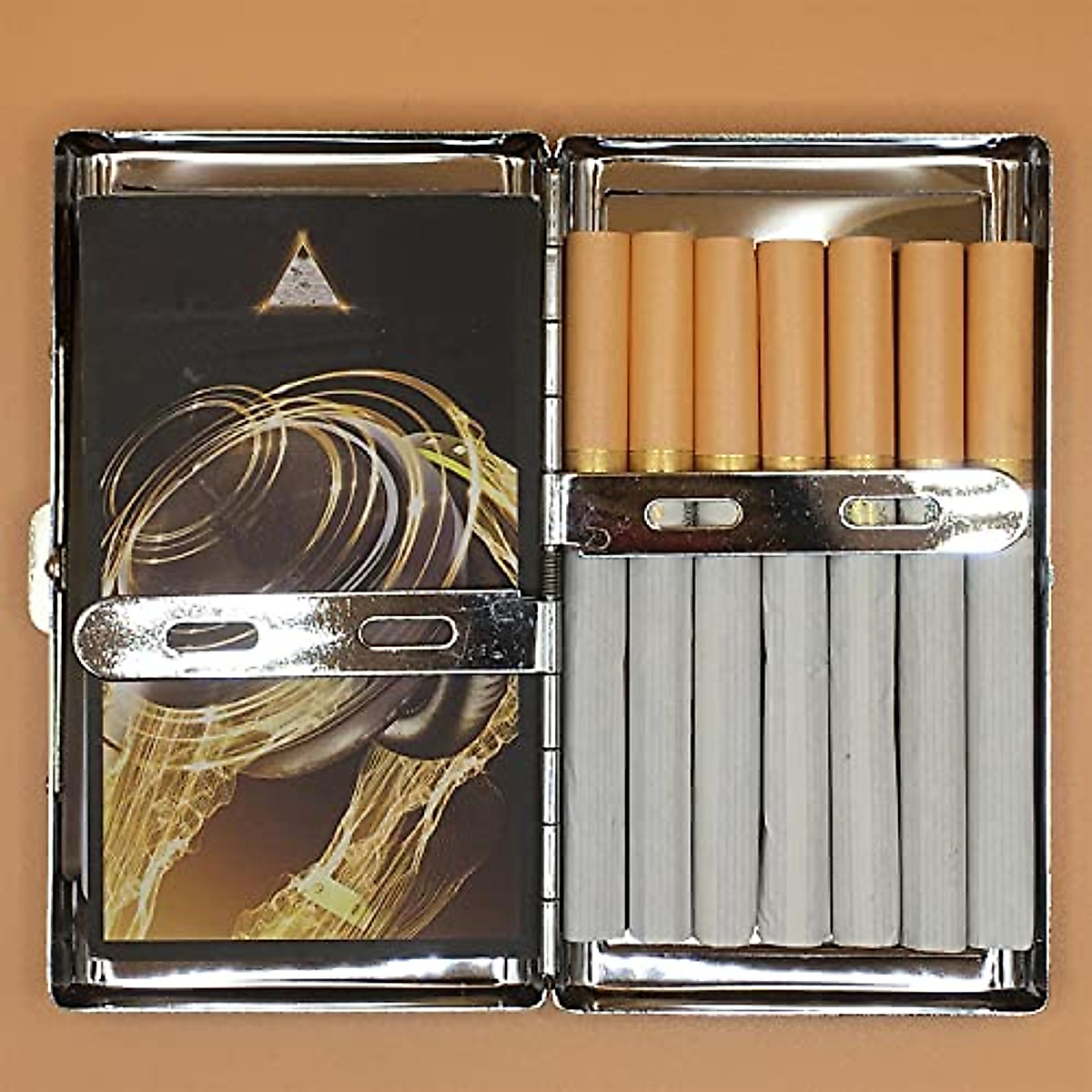 Metal Cigarette Case Carapace Eyes Turtle Classic Metallic Silver Color Double Sided King Cigarette Case Design
