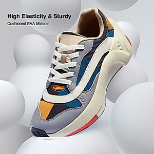 UIN Women's Retro Sneakers Sevilla Ⅱ Rational Thoughts Lightweight Walking Casual Comfortable Designer Art Painted Travel Shoes (10.5)