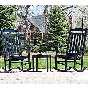 World's Finest Rocker Outdoor Rocking Chair - Wood Painted Glossy Black, Cushion Available