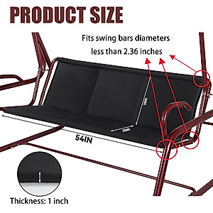 MABOZOO Thicken Outdoor Swing Replacement Fabric, 600D Oxford Porch Patio Swing Cushion Swing Seat Cover, Bench Cushion Replacement for Outdoor Patio Swing (54x20x20inch)