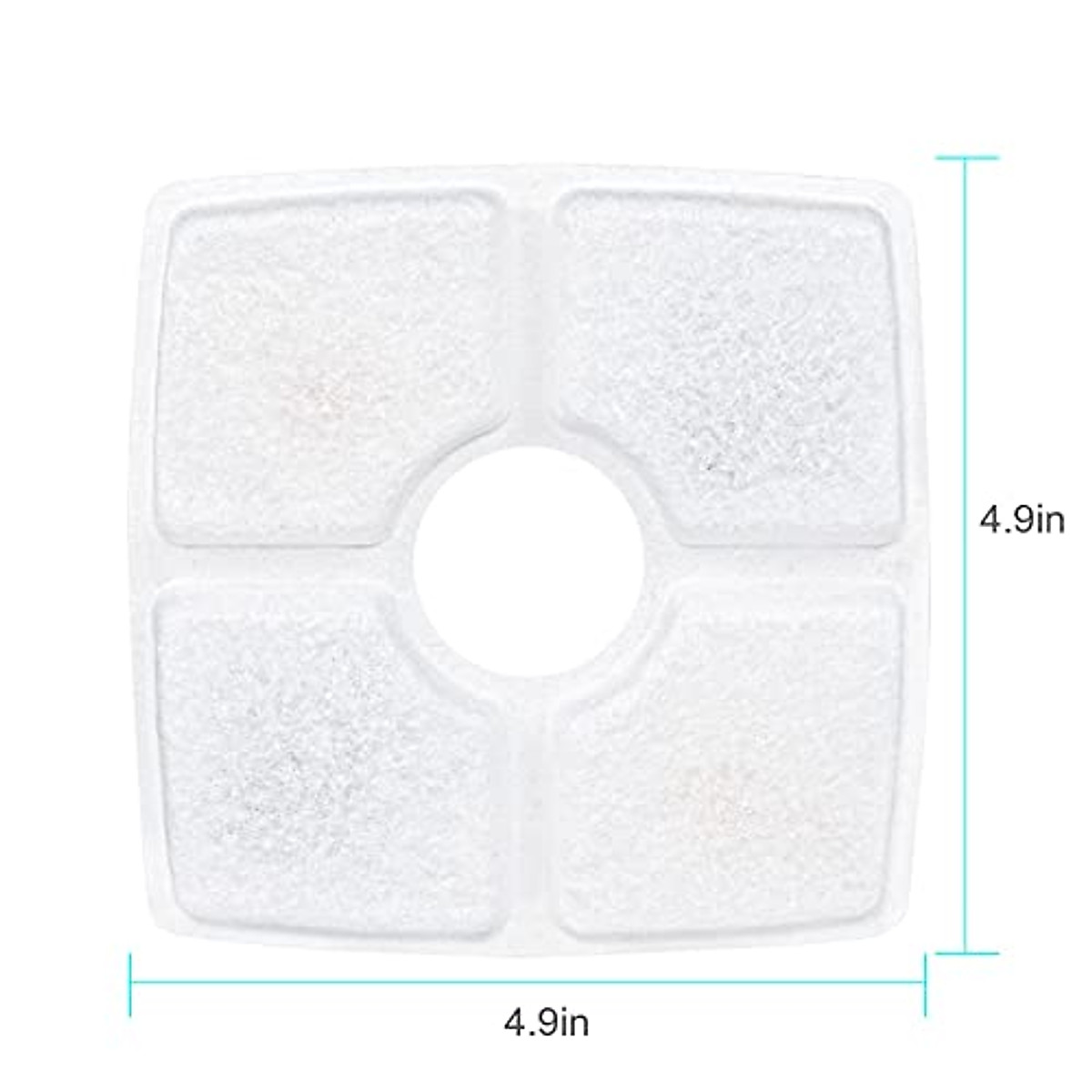 Wonder Creature Cat Fountain Filter for Cubic Cat Water Fountain Stainless Steel Top, 8 Carbon Filters 4 Foam Filters Pack for Cubic Cat Fountain, Elliptical Cat Fountain Filter